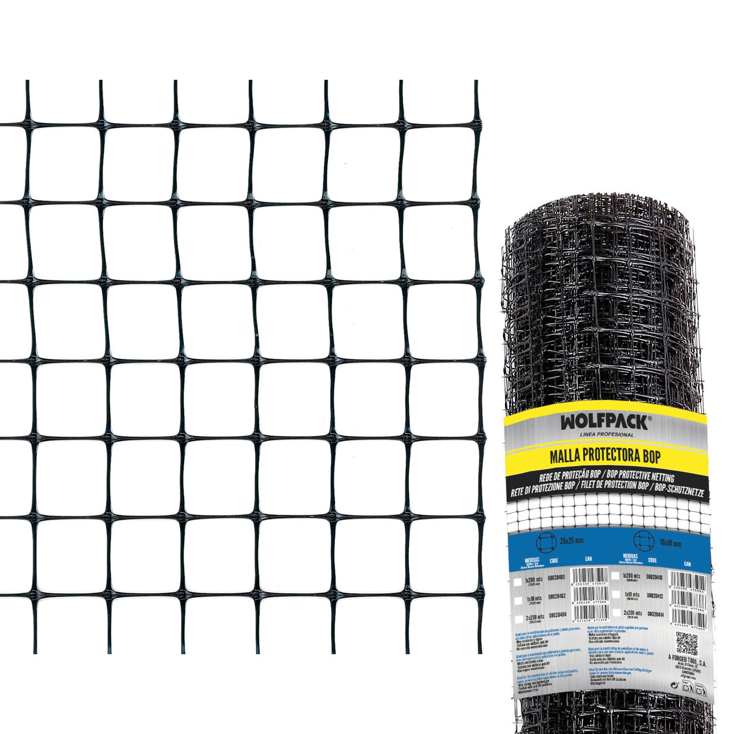 Malla Protectora Avicola BOP 16 x 16 mm. 50 gramos/m2. 1 m. x 200 m ...